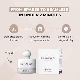 HairMagic+ Hairline Powder – Rumi Cosmetiques
